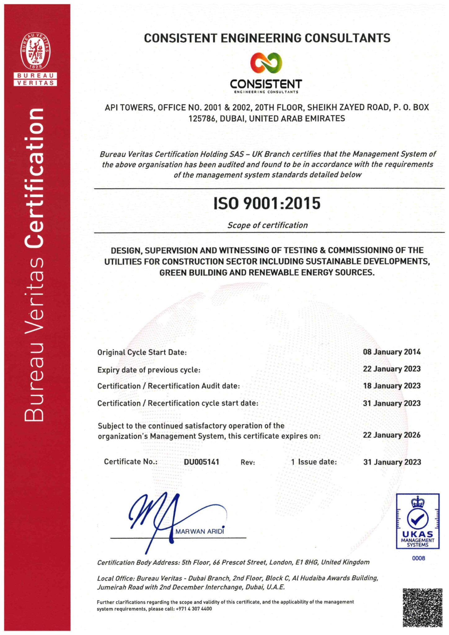 ISO Certificates - Consistent Engineering Consultants